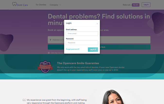 iTreeni - Dentcare - Login - iTreeni